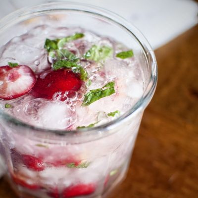 Strawberry Rainier Cherry Muddler with Mint and Honey