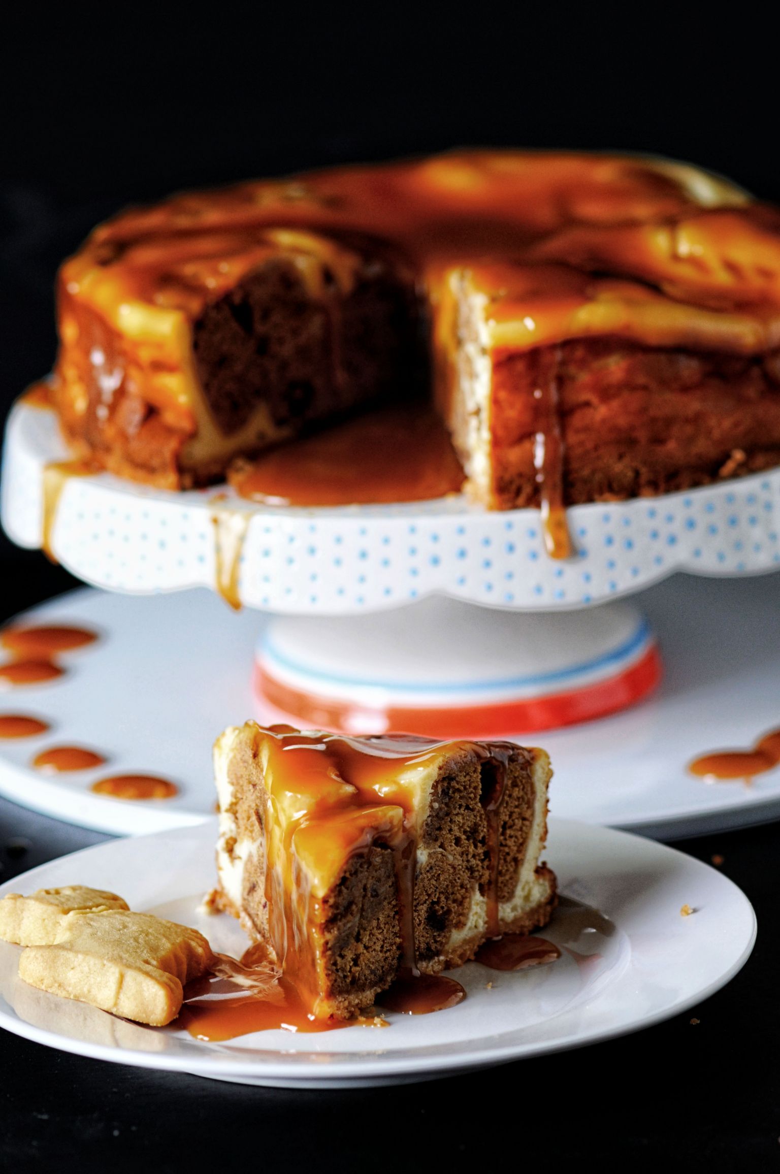 Sticky Toffee Pudding Cheesecake with Toffee Sauce