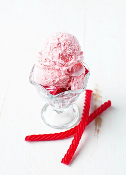 Red Licorice Ice Cream made with Red Vines Candy