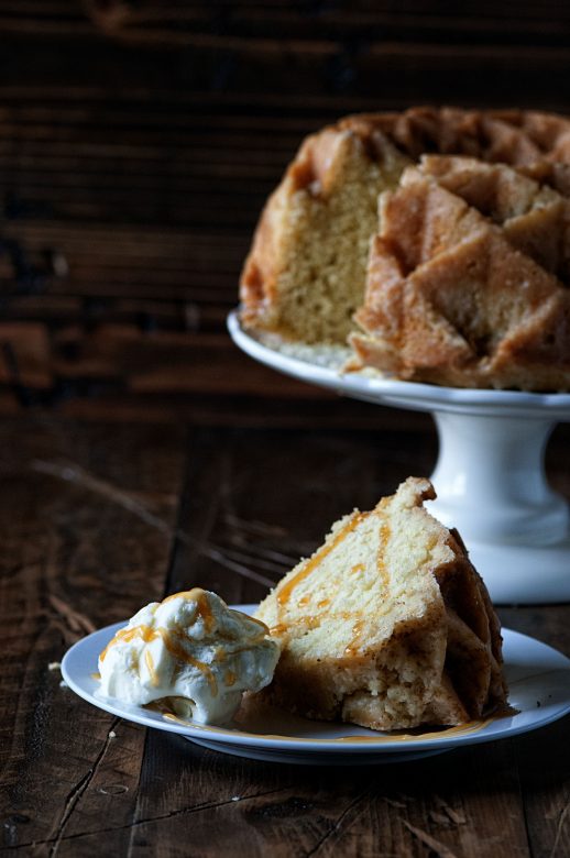Vanilla Cognac Buttermilk Pound Cake with Cognac Glaze