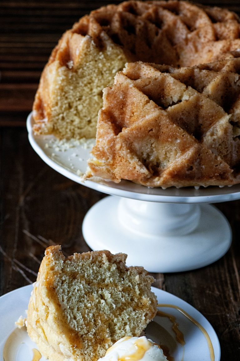 Vanilla Cognac Buttermilk Pound Cake with Cognac Glaze