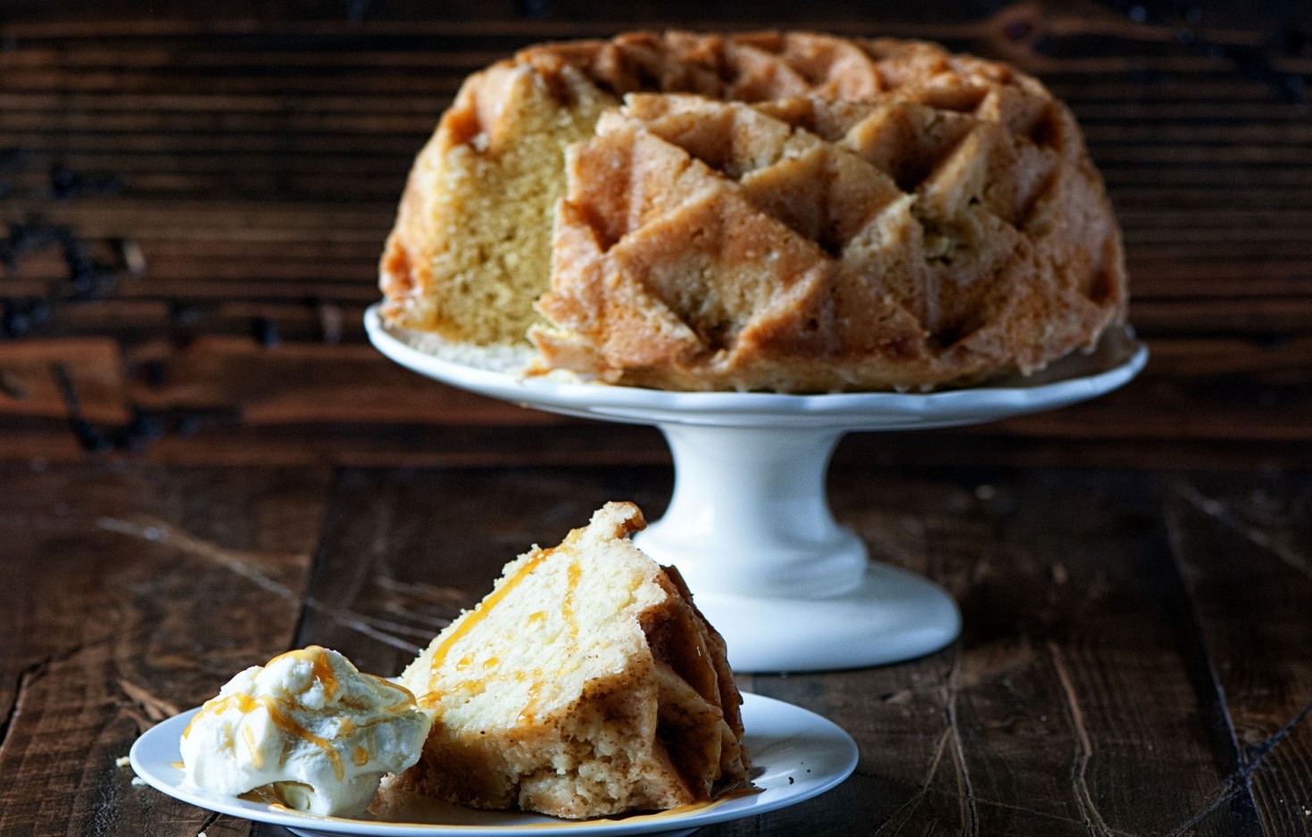 Vanilla Cognac Buttermilk Pound Cake with Cognac Glaze
