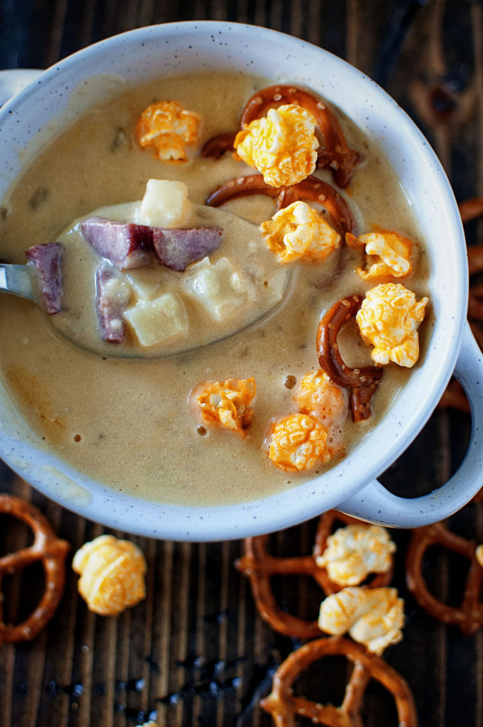 Couch Potato Beer Cheese Soup