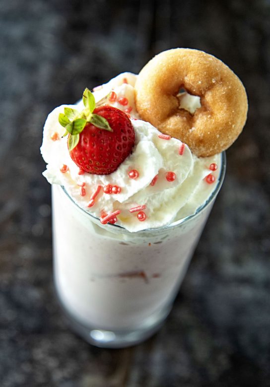 Glazed Donut Strawberry Shortcake Boozy Milkshake