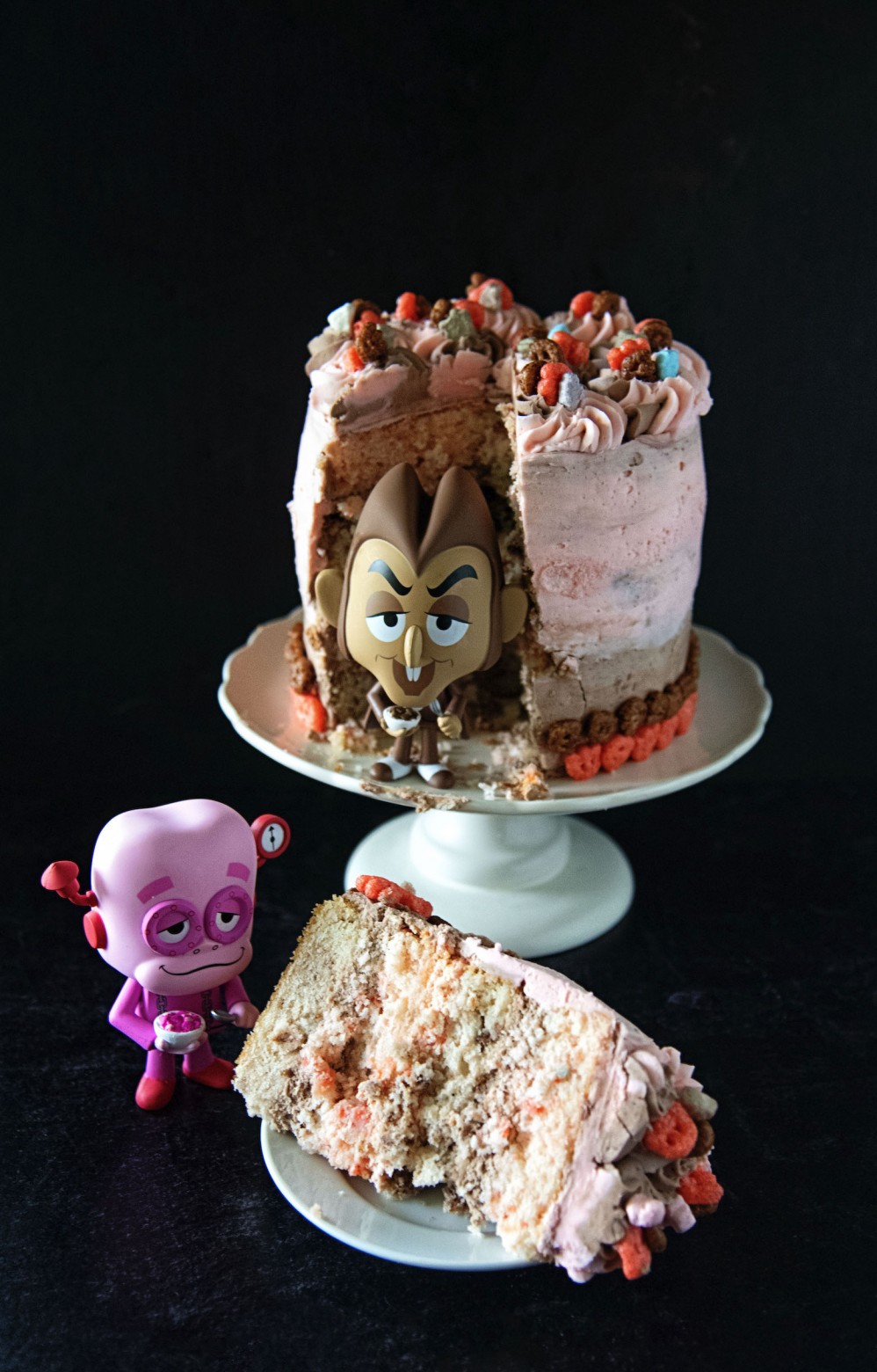 Monster Mash-Up Layer Cake with Malted Vanilla Frosting
