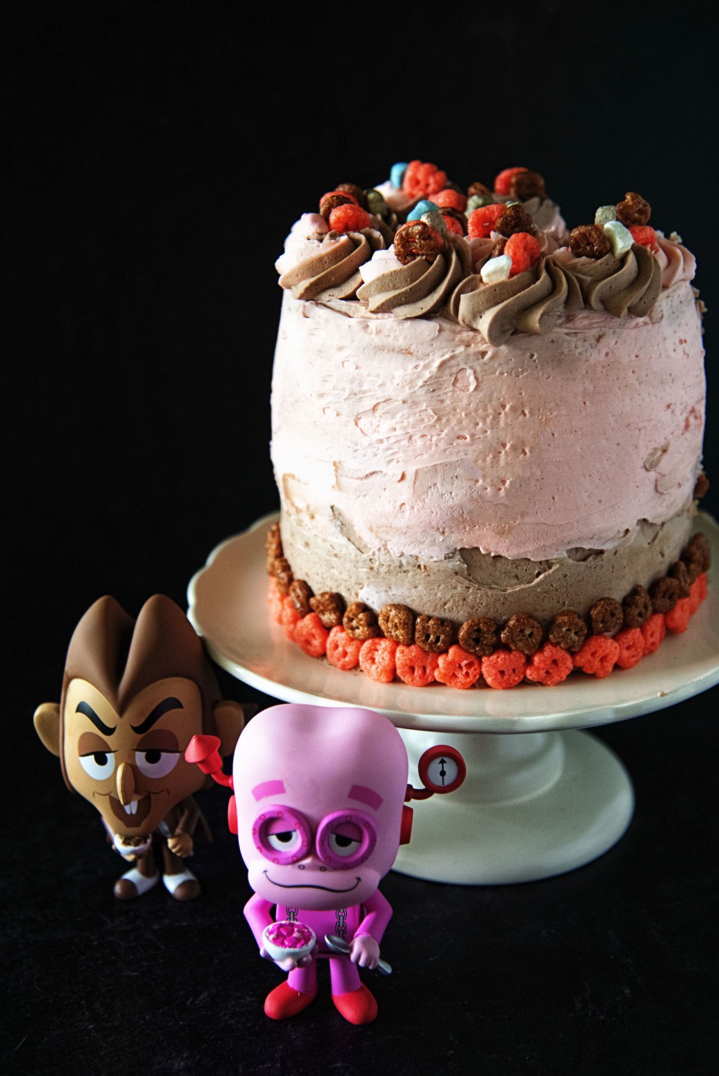 Monster Mash-Up Layer Cake with Malted Vanilla Frosting