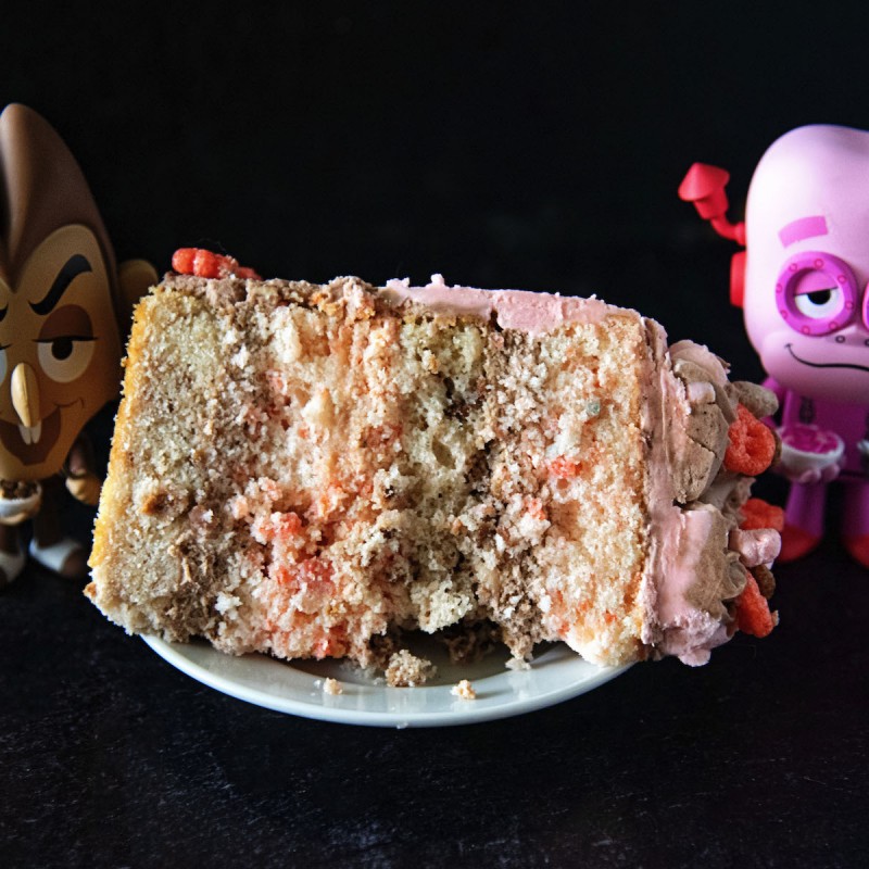 Monster Mash-Up Layer Cake with Malted Vanilla Frosting