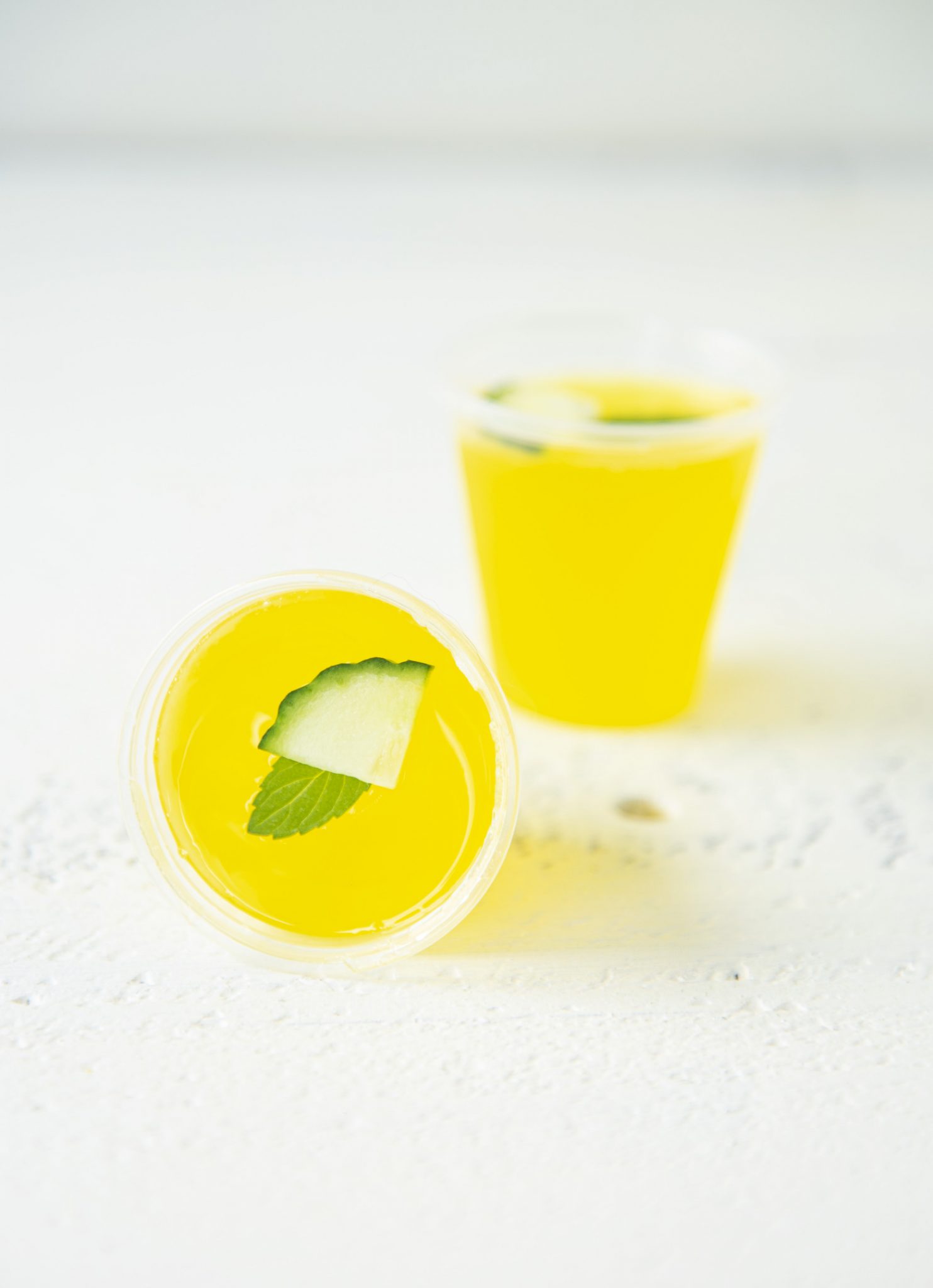 Cucumber Mint Lemonade Jelly Shots - Sweet ReciPEAs