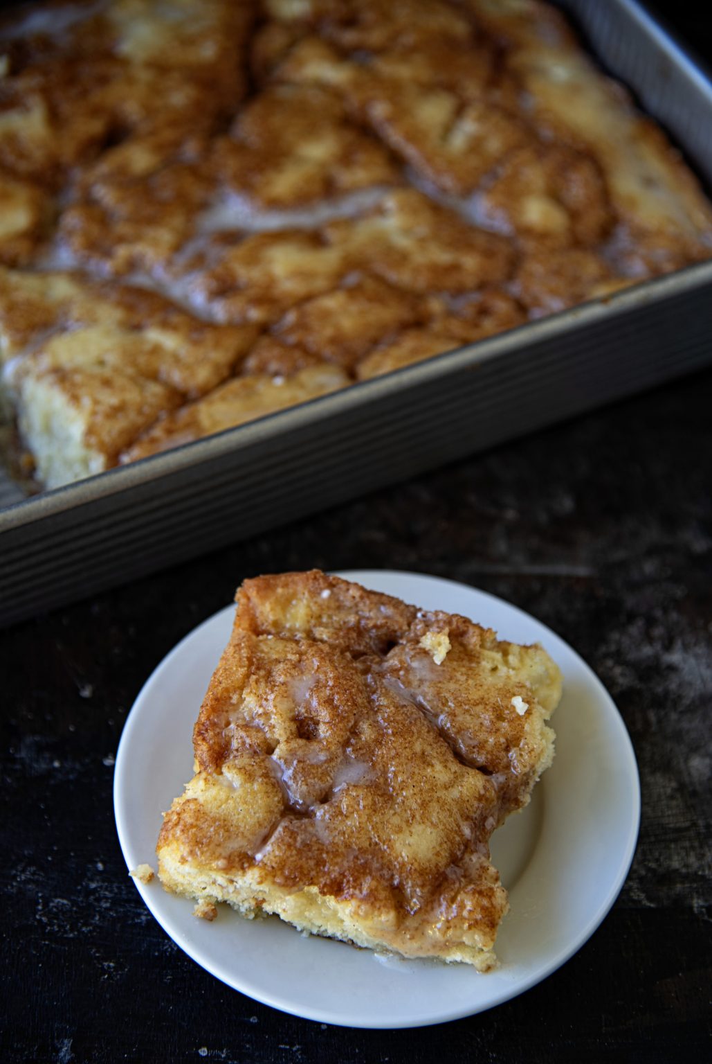 Caramel Apple Cinnamon Roll Cake