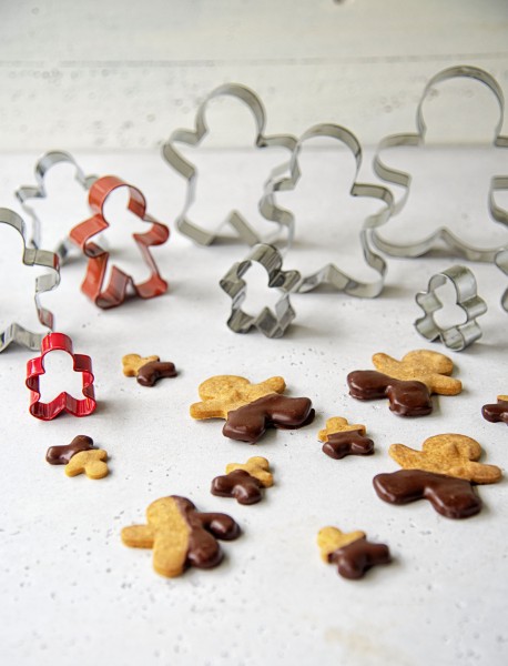 Chocolate Dipped Gingerbread Shortbread Men