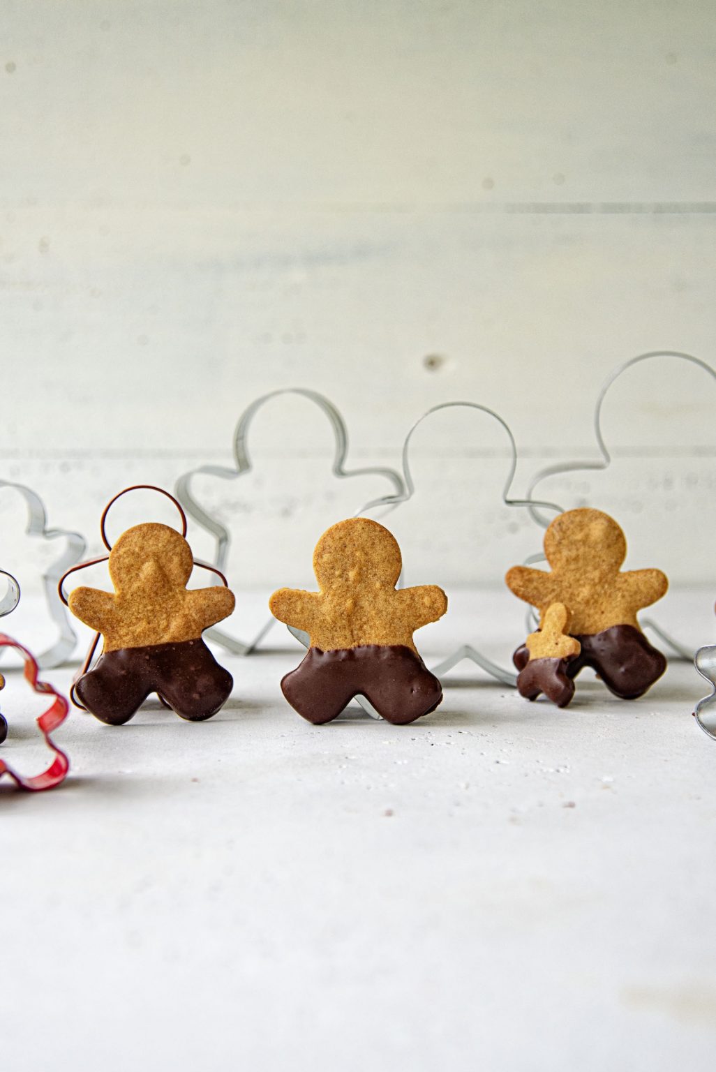 Chocolate Dipped Gingerbread Shortbread Men