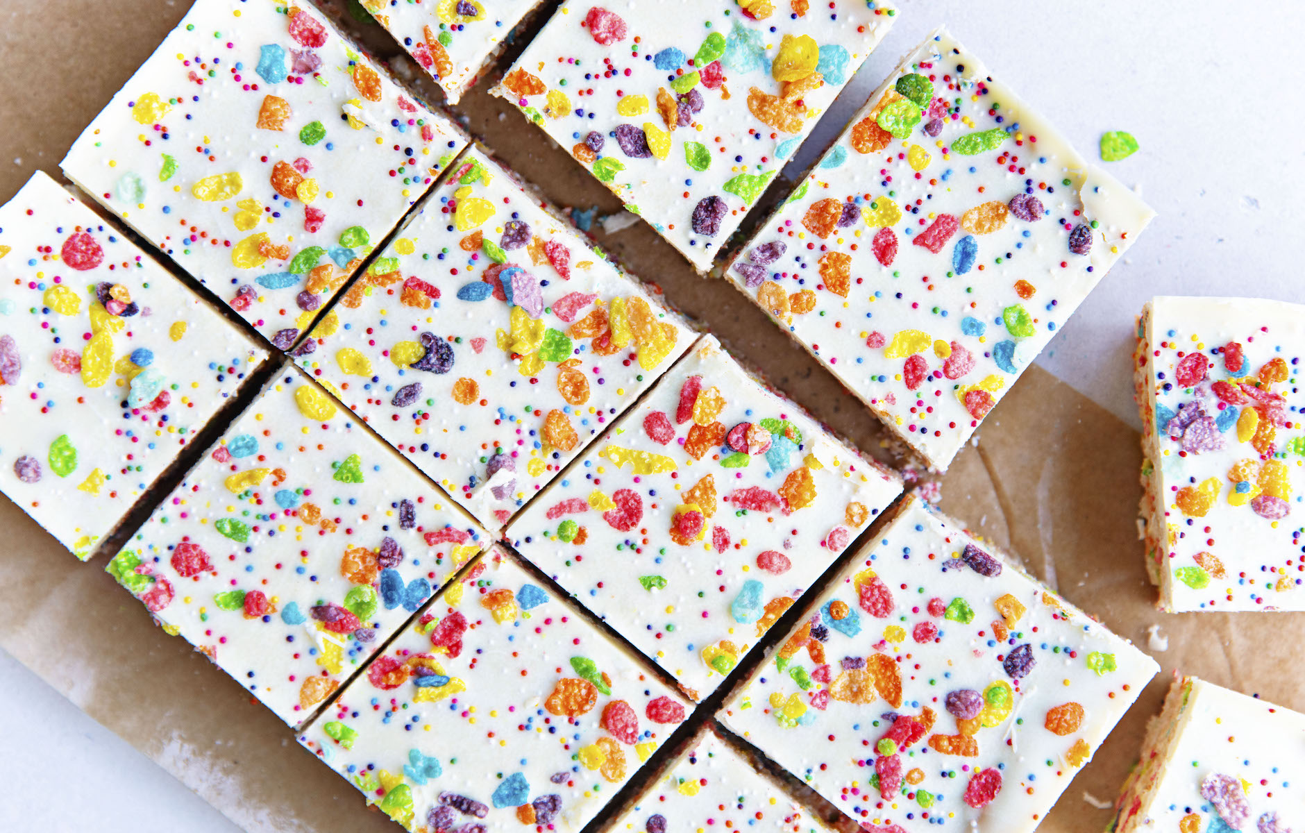 White Chocolate Fruity Pebbles Marshmallow Treats