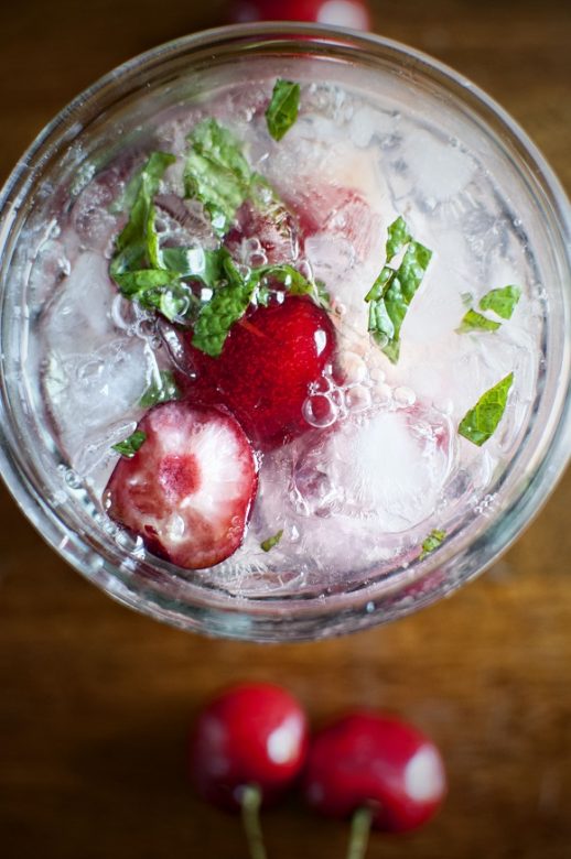 Strawberry Rainier Cherry Muddler with Mint and Honey