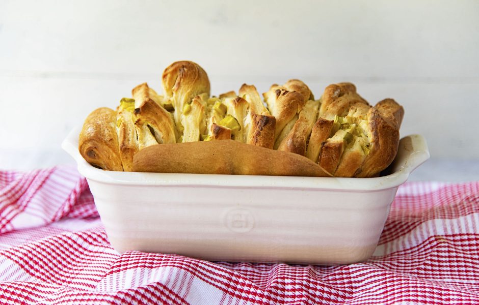Dill Pickle Cream Cheese Pull Apart Bread