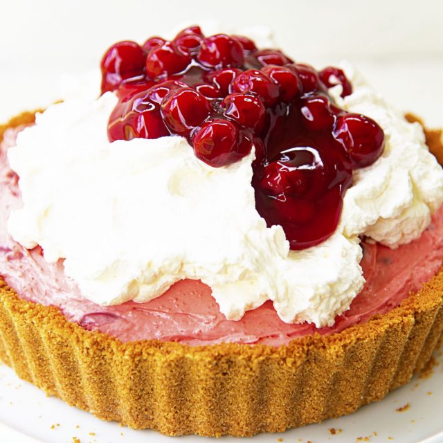 Cherry Cheesecake Jello Pie with Graham Cracker Crust