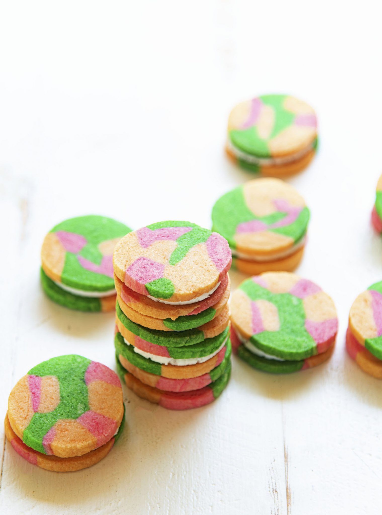 Rainbow Sherbet Sandwich Cookies