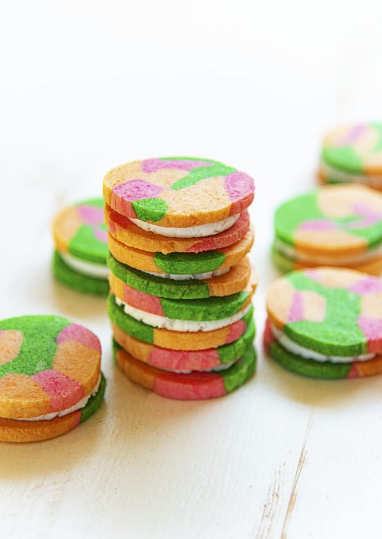 Rainbow Sherbet Sandwich Cookies