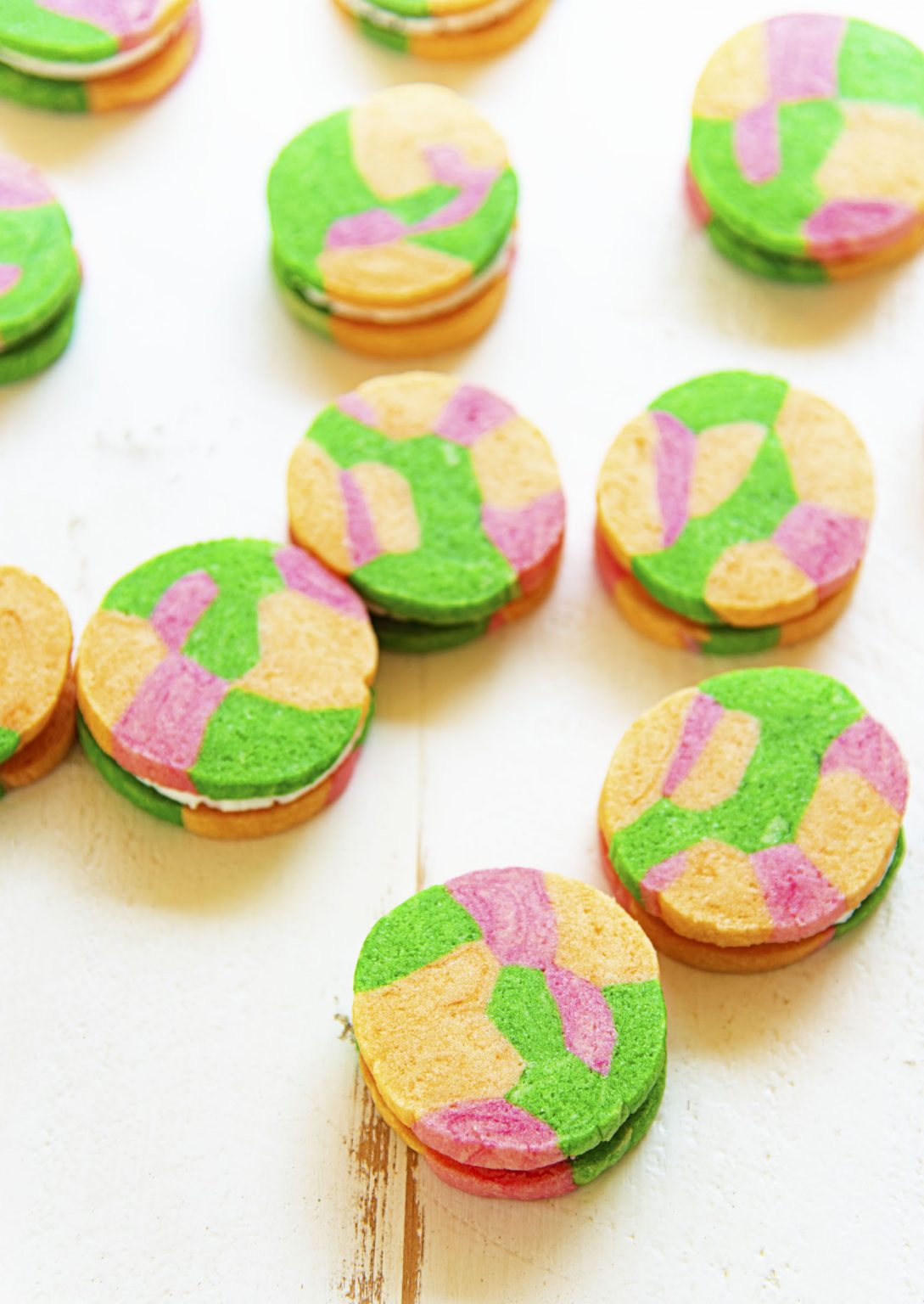 Rainbow Sherbet Sandwich Cookies
