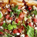 Watermelon Jam Feta Flatbread with Arugula and Balsamic Glaze