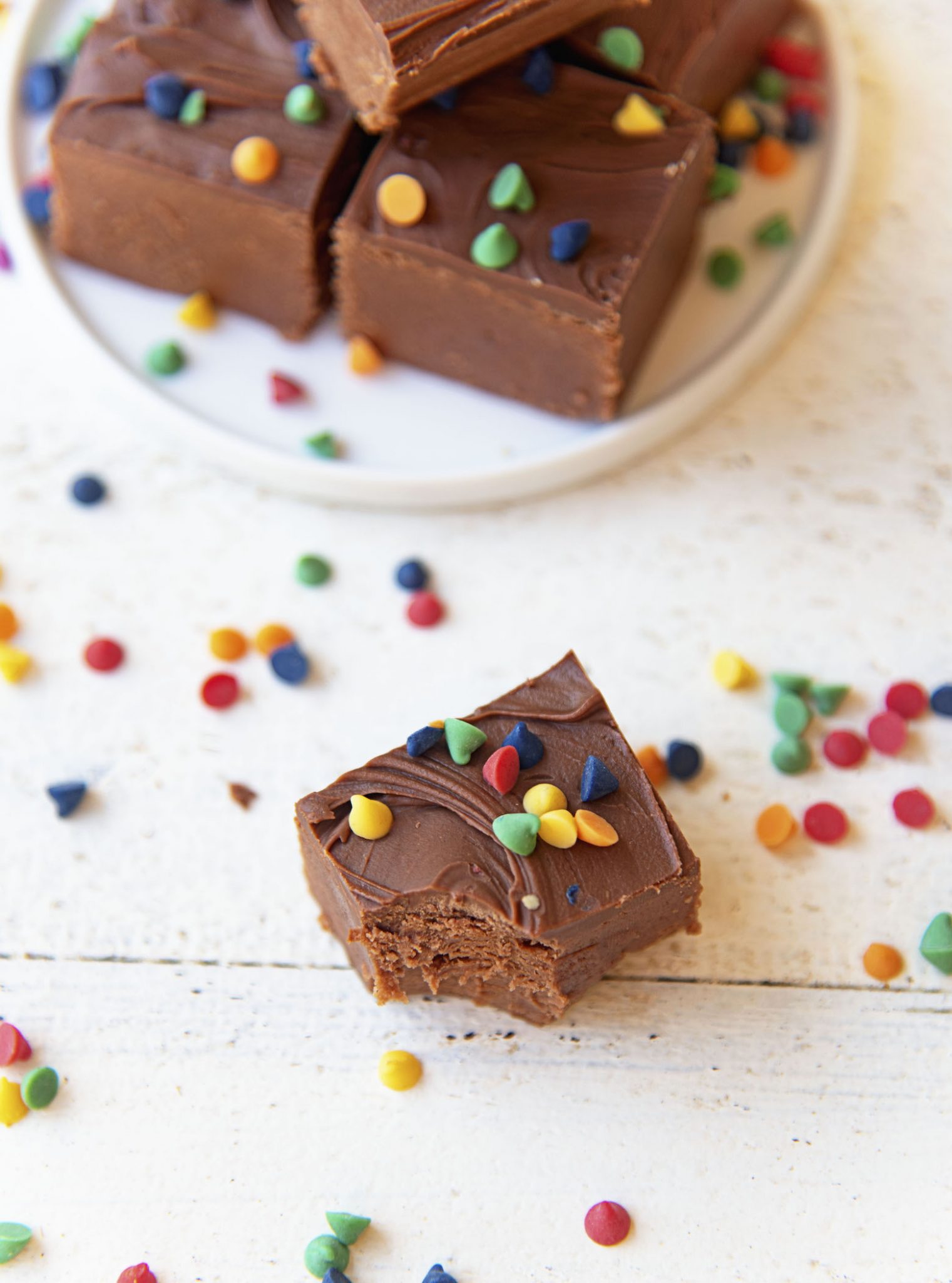 Cosmic Brownie Fudge with Frosting and Rainbow Chips