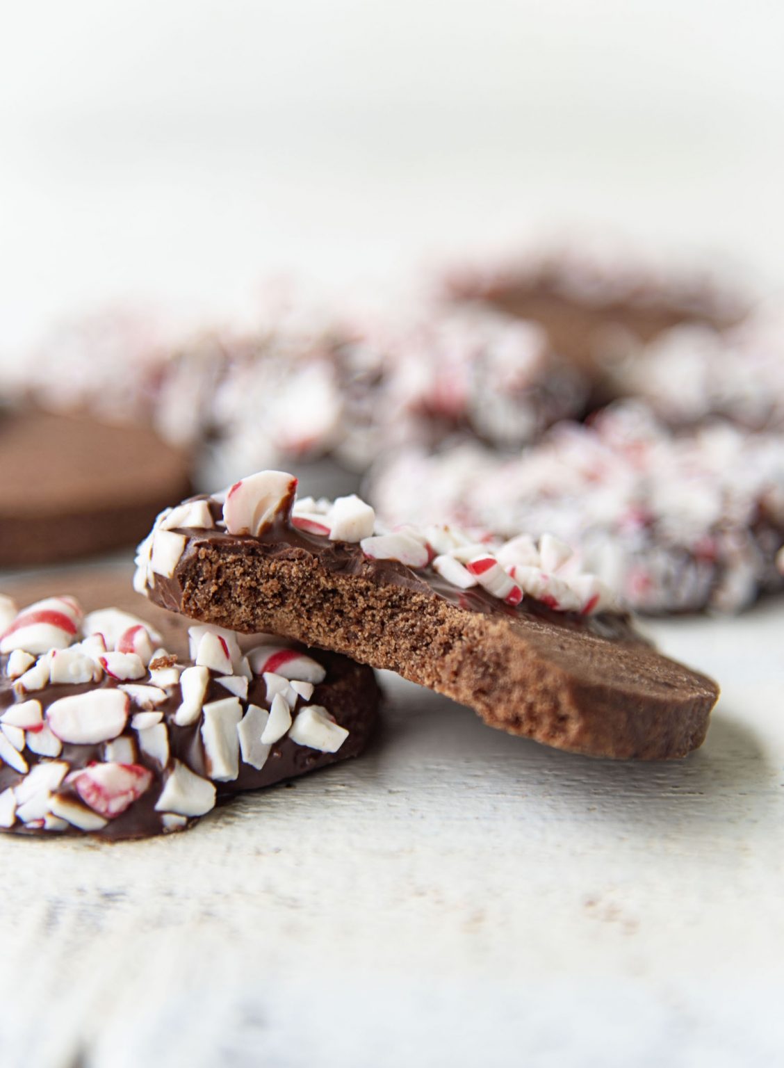 Peppermint Mocha Shortbread Dipped in Chocolate and Candy Canes