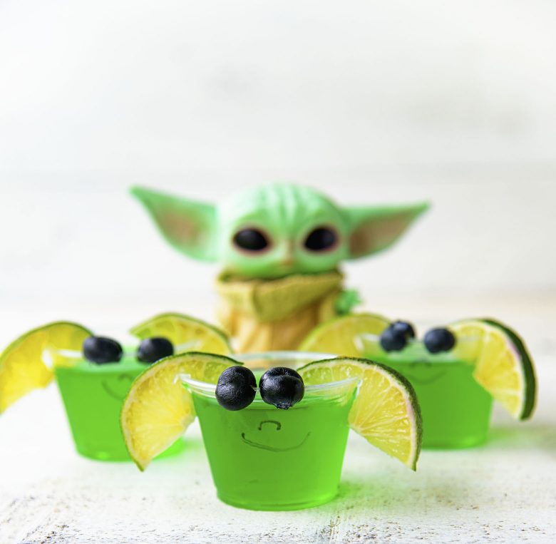 Baby Yoda Jello Shots with Lemon Lime Soda - Sweet ReciPEAs