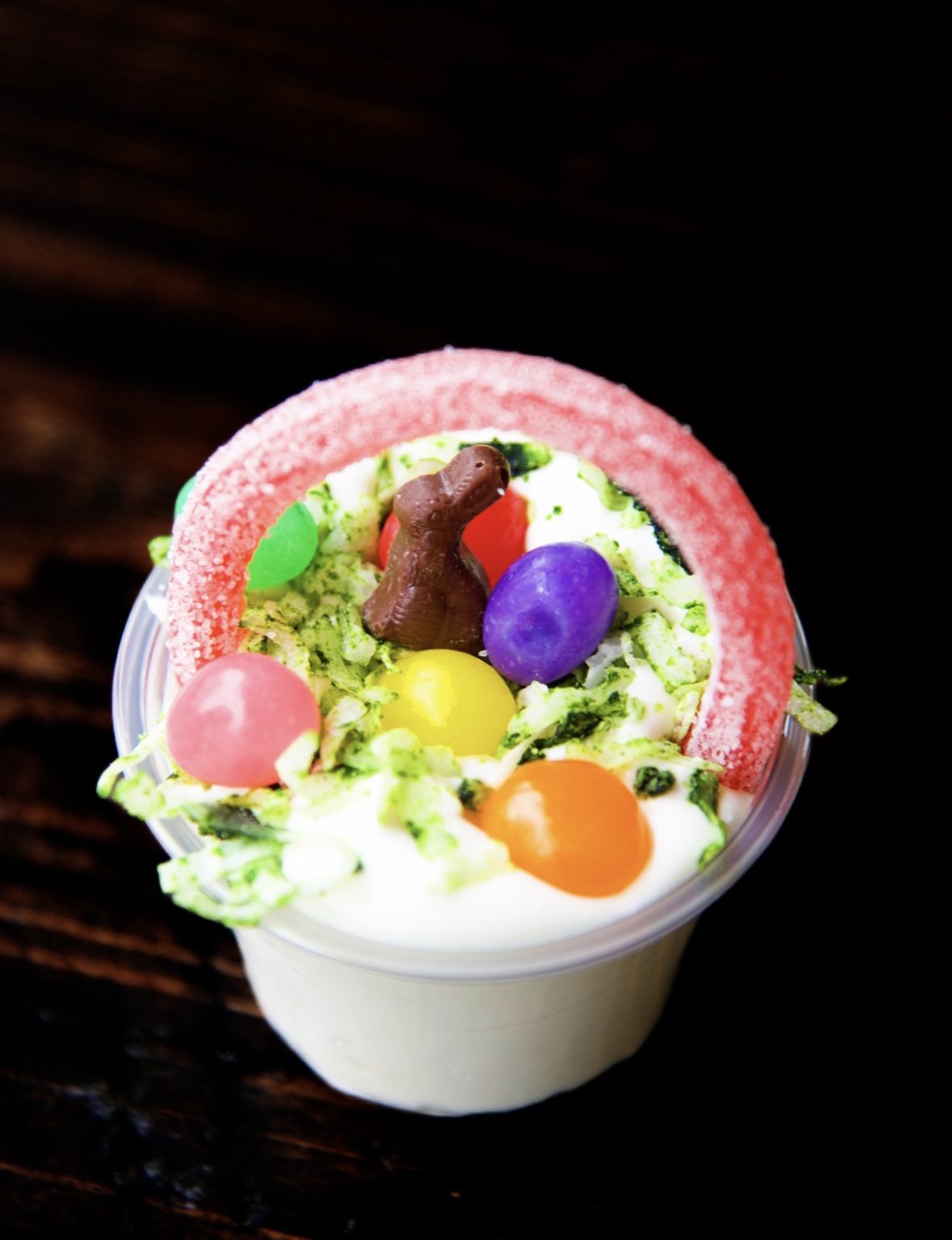 Coconut Cake Easter Basket Pudding Shots - Sweet ReciPEAs